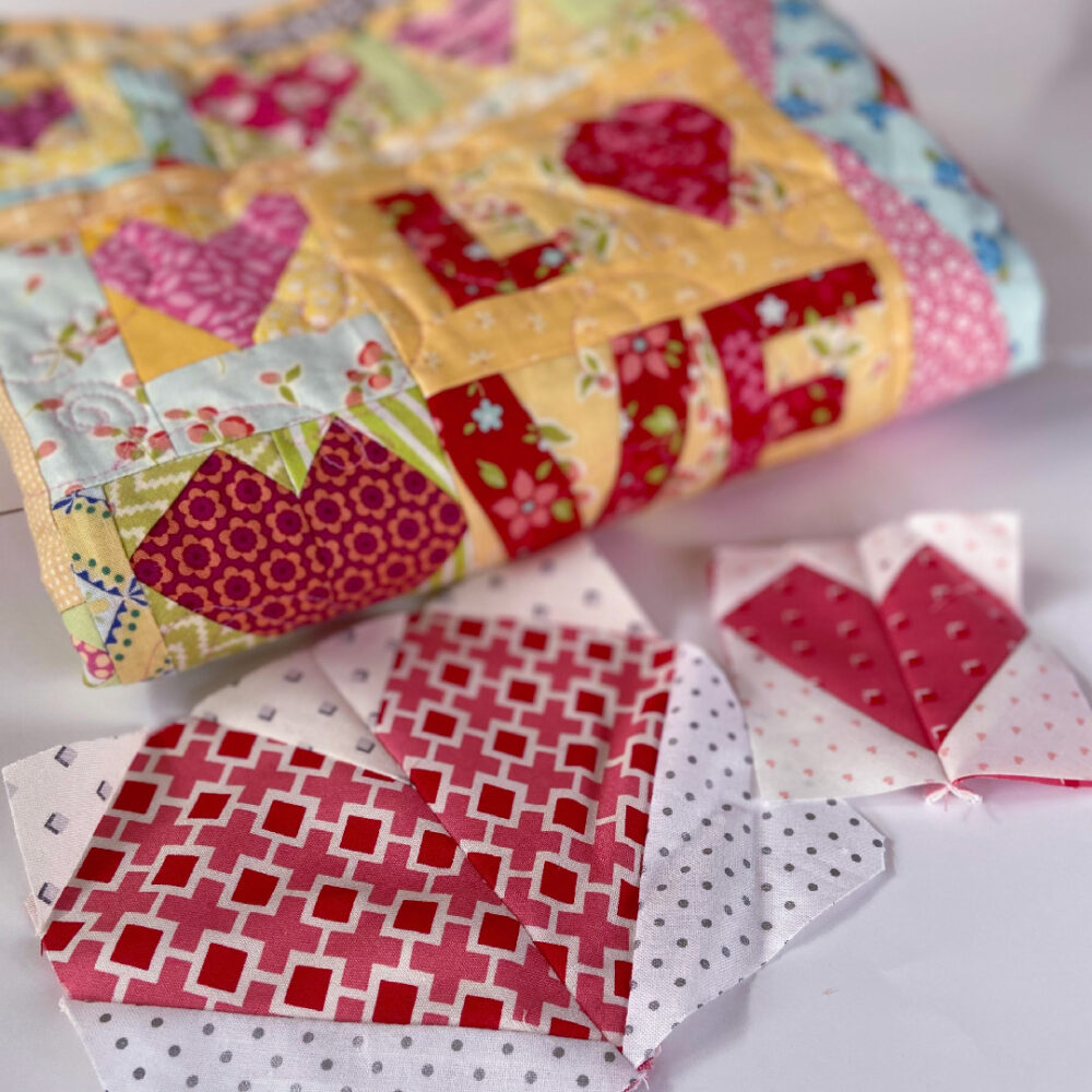 Wonky Heart Quilt Block Tutorial - Aunt Ems Quilts