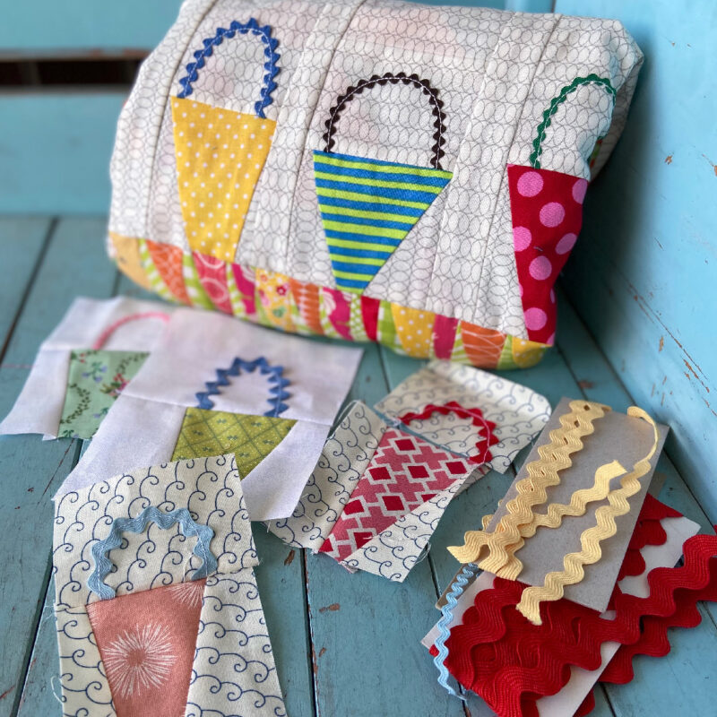 Wonky Basket Quilt Block Tutorial - Aunt Ems Quilts