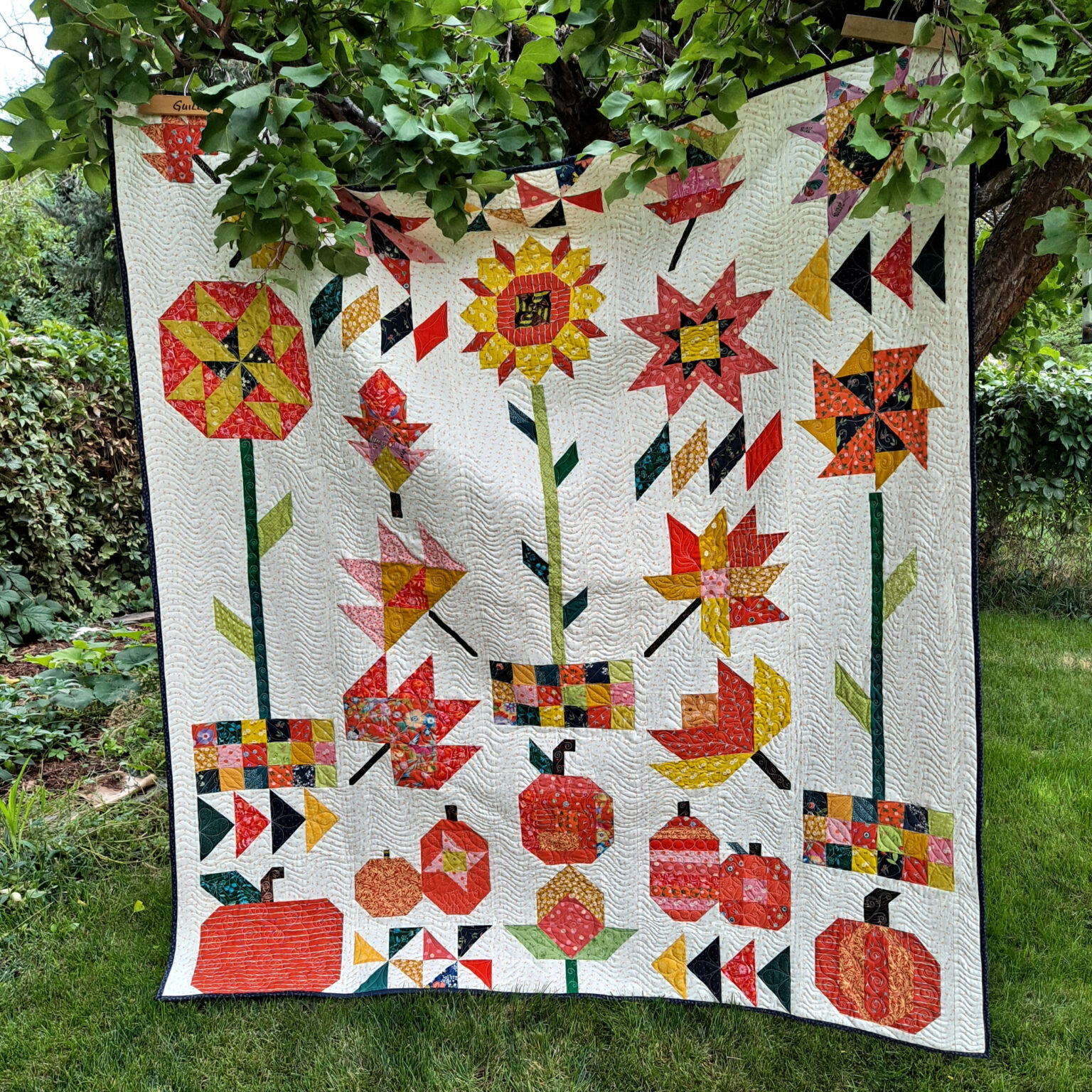 Easy Fall Pumpkin Quilt Block - Aunt Ems Quilts